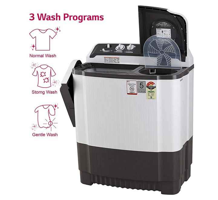 Buy LG 7 Kg 5 Star Semi Automatic Top Loading Washing Machine P7020NGAZ Dark Gray Wind Jet Dry LG at best price from TopTenElectronics
